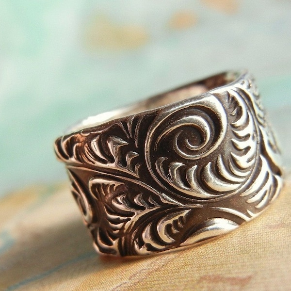 Rustic Silver Ring - Etsy