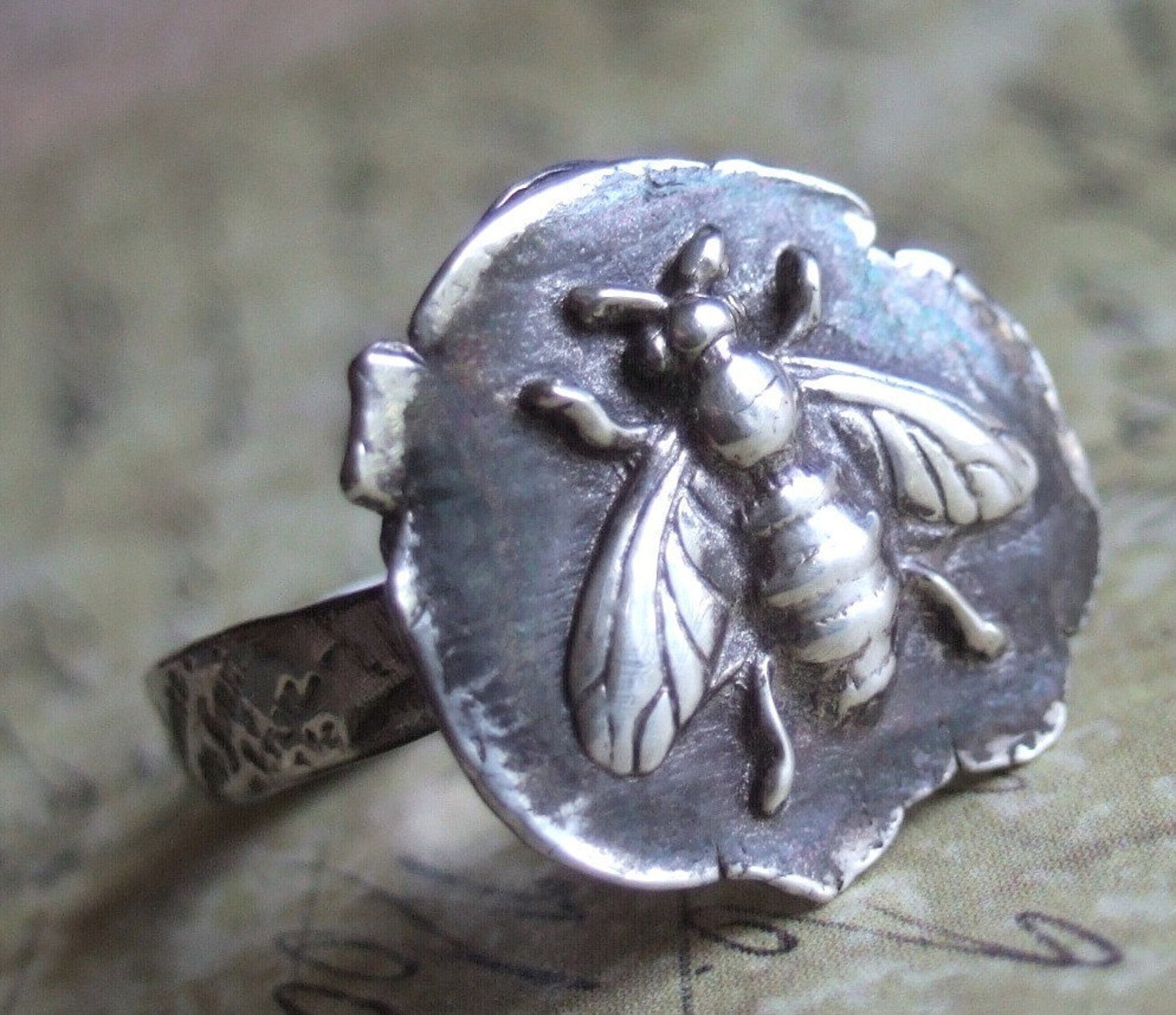Honey Bee Jewelry Bee Ring Silver Bee Ring Bumble Bee - Etsy