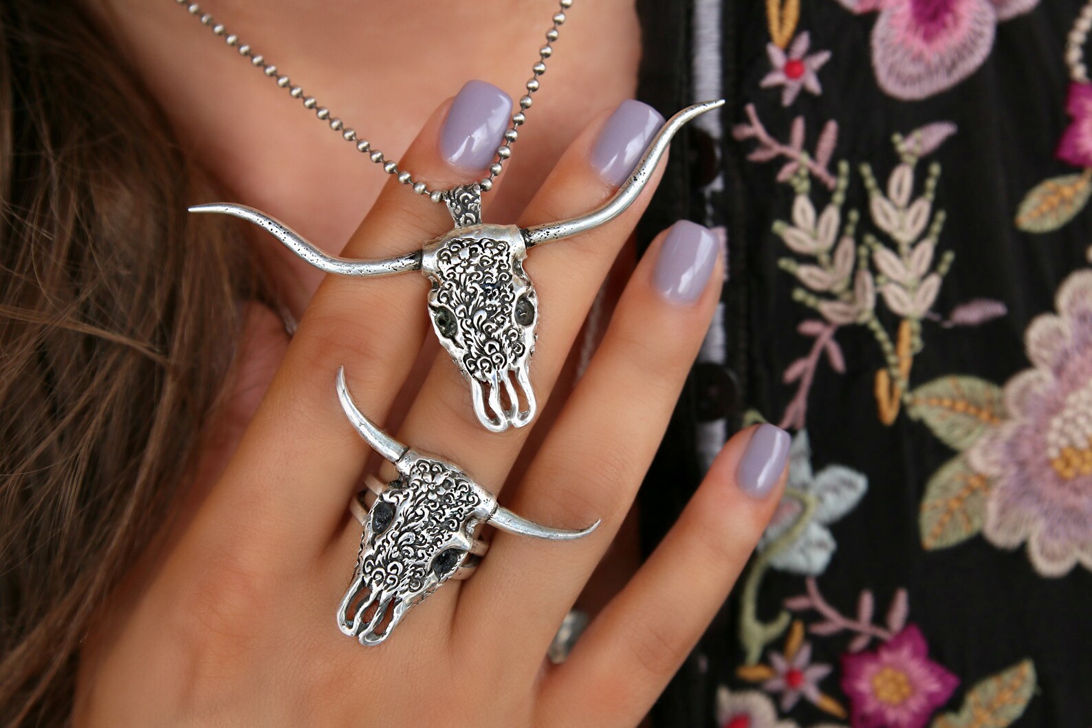 Steer Skull Jewelry, Bull Skull Ring, Longhorn Skull, Boho Ring ...