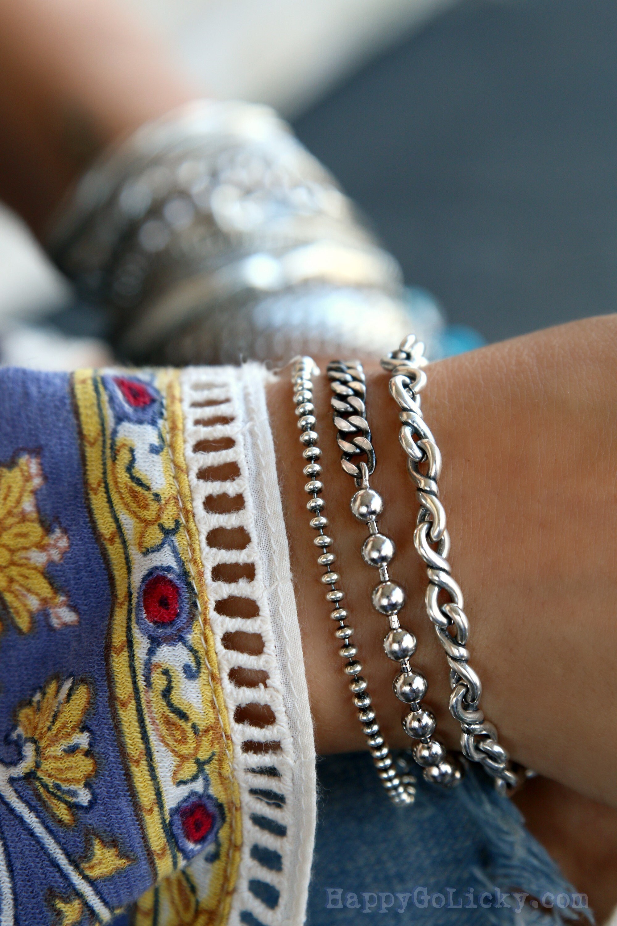 Boho Stacking Bracelets, Sterling Silver Bracelet Stacking Set, Boho ...