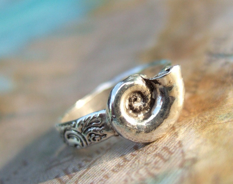 Shell Jewelry Seashell Ring Silver Shell Ring Sterling - Etsy