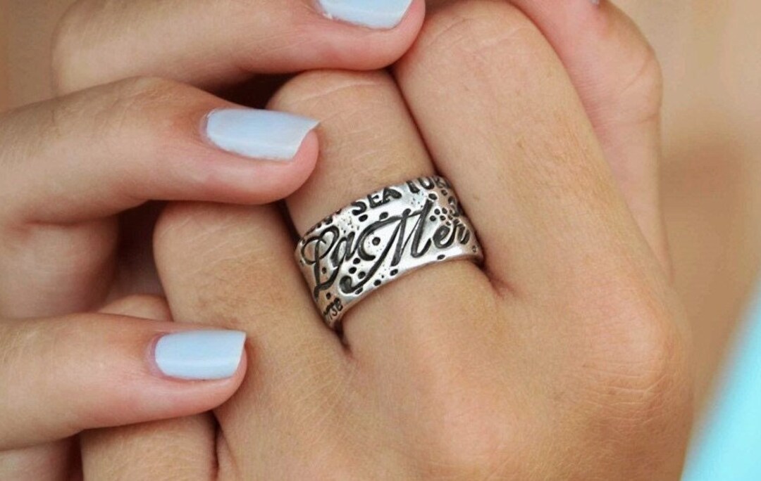 La Mer Ring, Ocean Jewelry, Ocean Ring, Silver Nautical Jewelry, La Mer ...