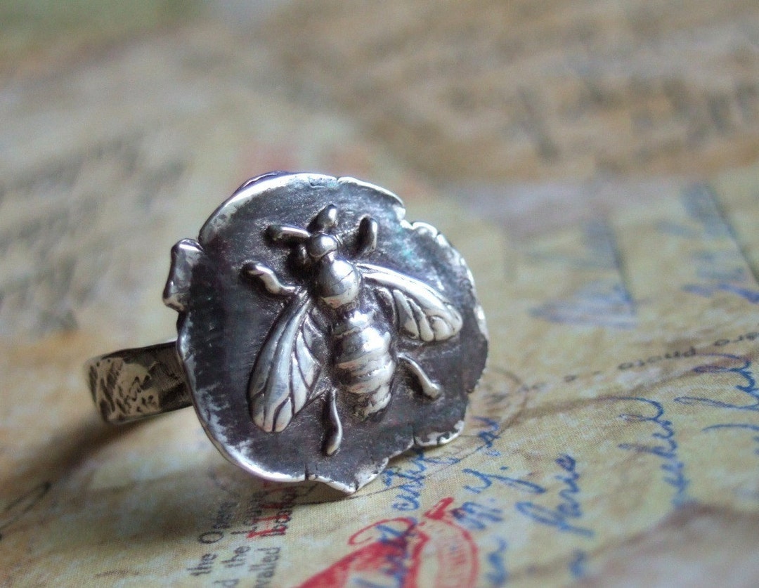 Honey Bee Jewelry, Bee Ring, Silver Bee Ring, Bumble Bee Silver Ring ...