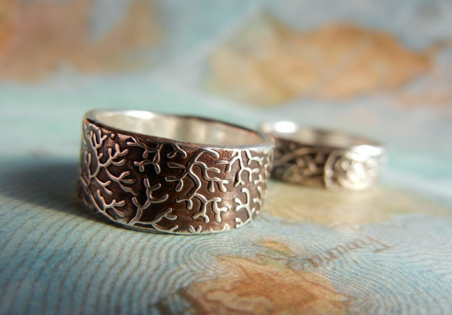 Ocean Jewelry, Silver Beach Ring, Sterling Silver Nautical Coral Reef ...