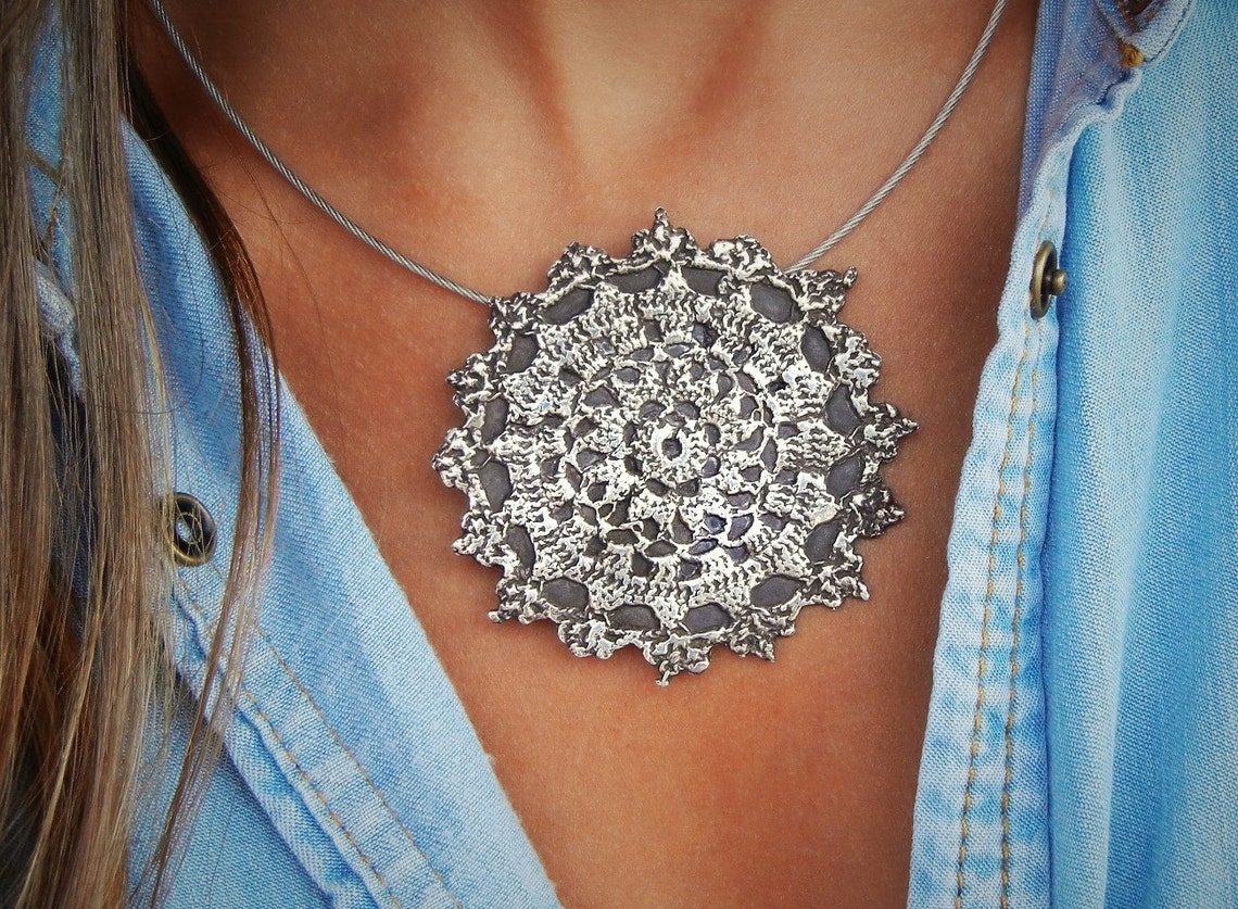 Silver Statement Jewelry Statement Necklace Modern Sterling - Etsy UK