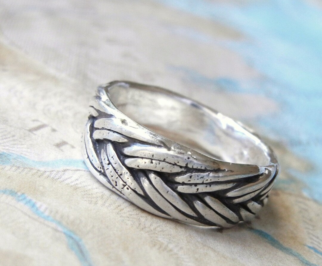 Nautical Braided Silver Ring, Nautical Jewelry, Nautical Braided Ring ...