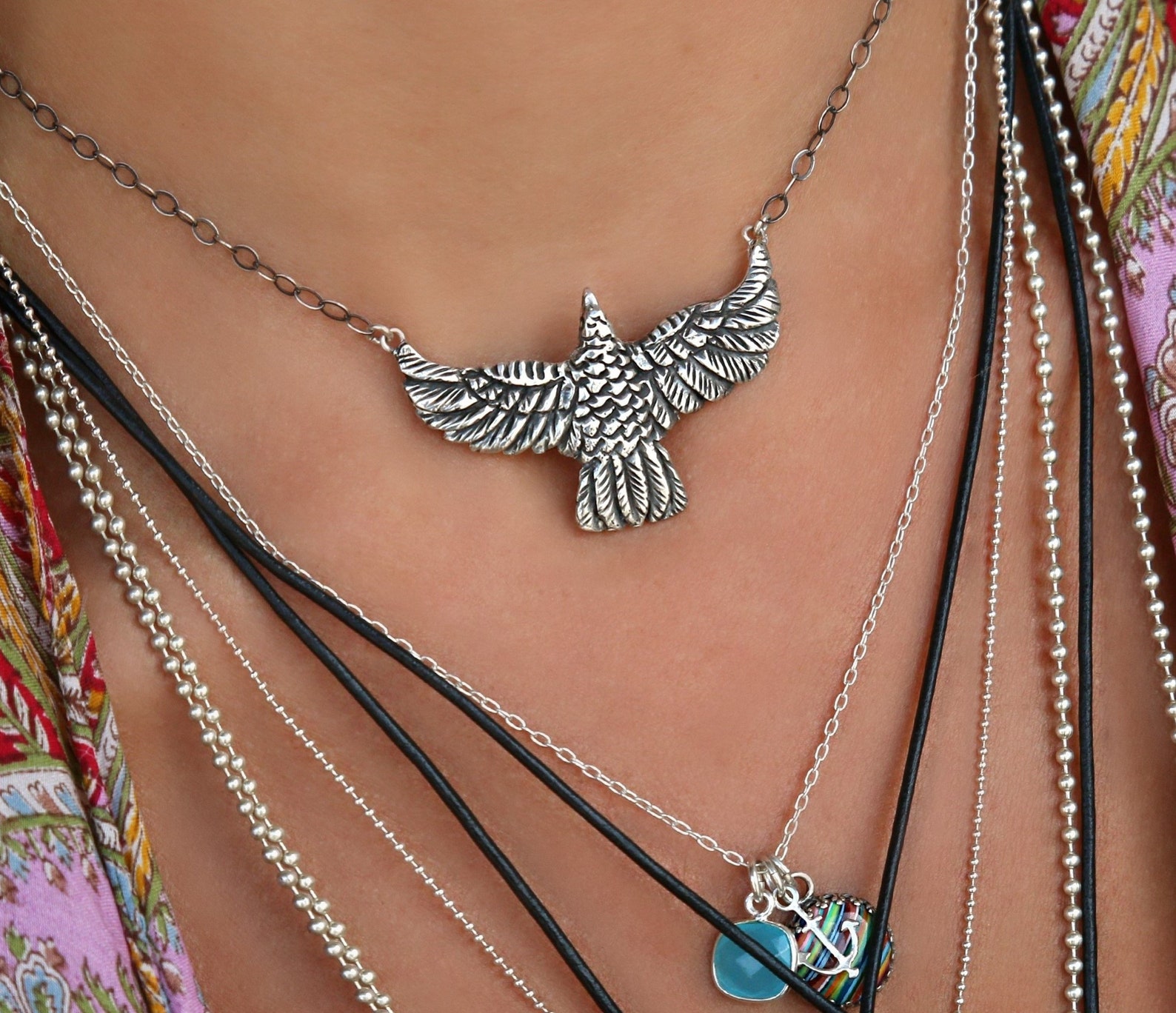 Bird Necklace, Eagle, Thunderbird, Raven, Phoenix, Owl Bird Jewelry ...