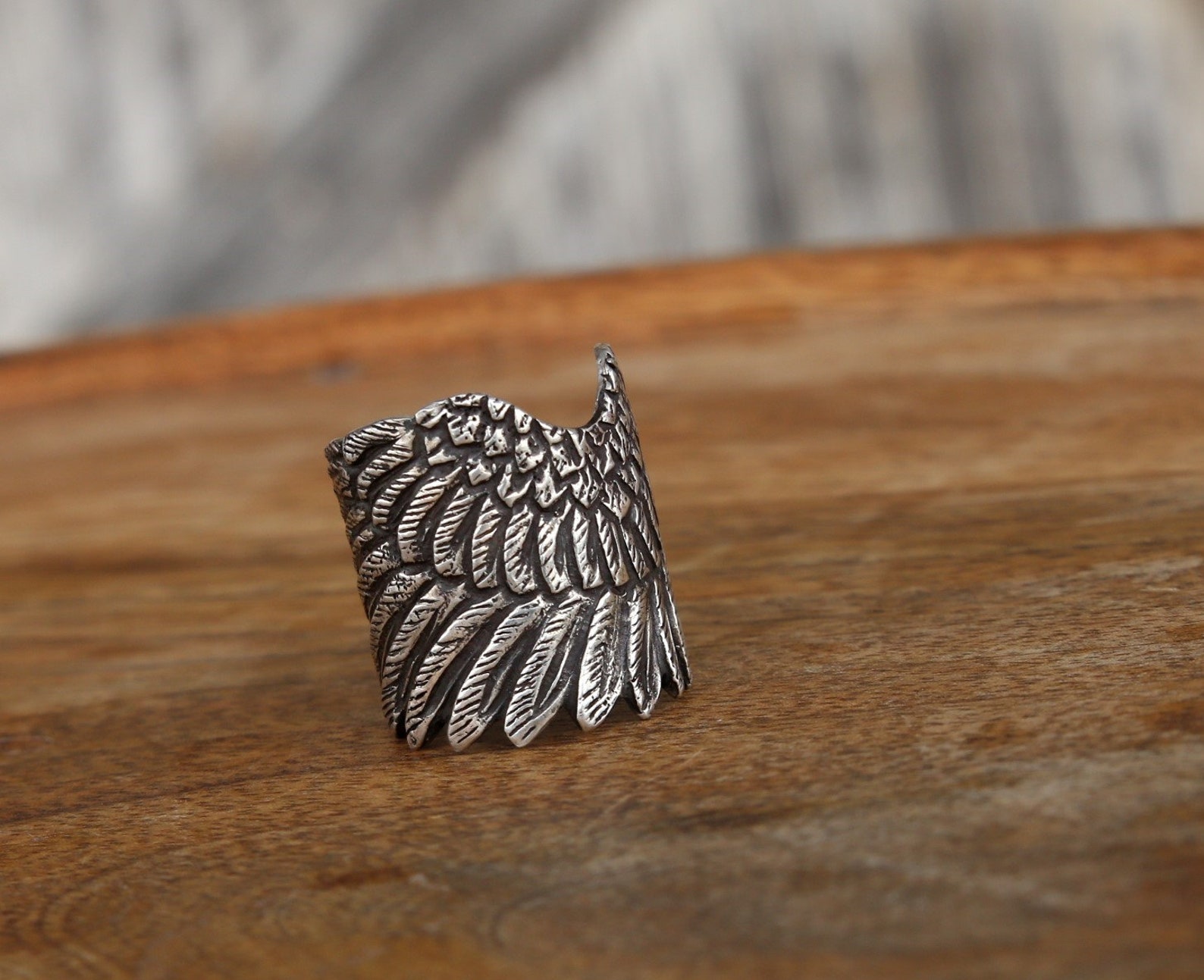 Sterling Silver Wing Ring Silver Angel Wing Ring Silver - Etsy