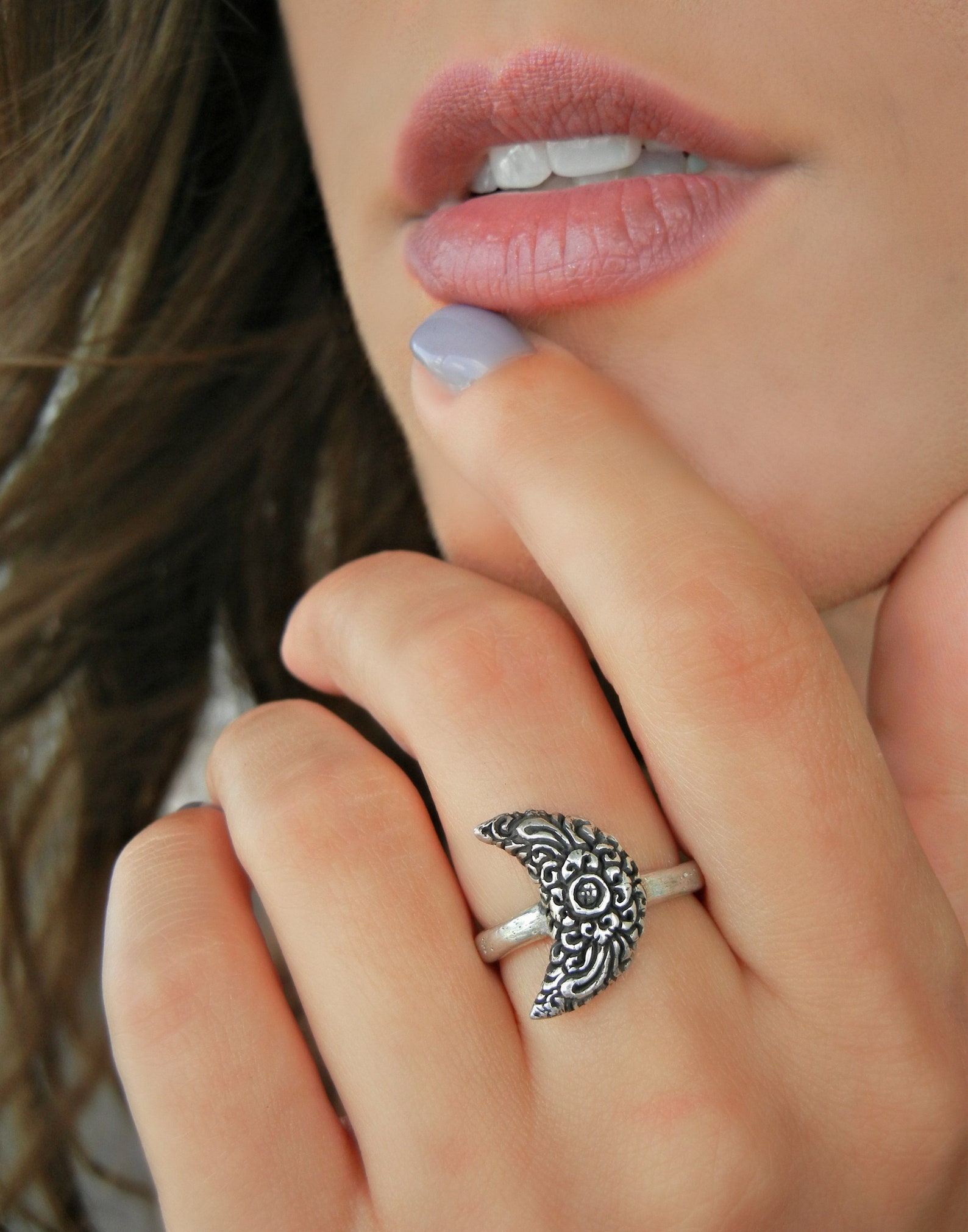 Moon Boho Ring Sterling Silver Moon Ring Boho Moon Ring - Etsy