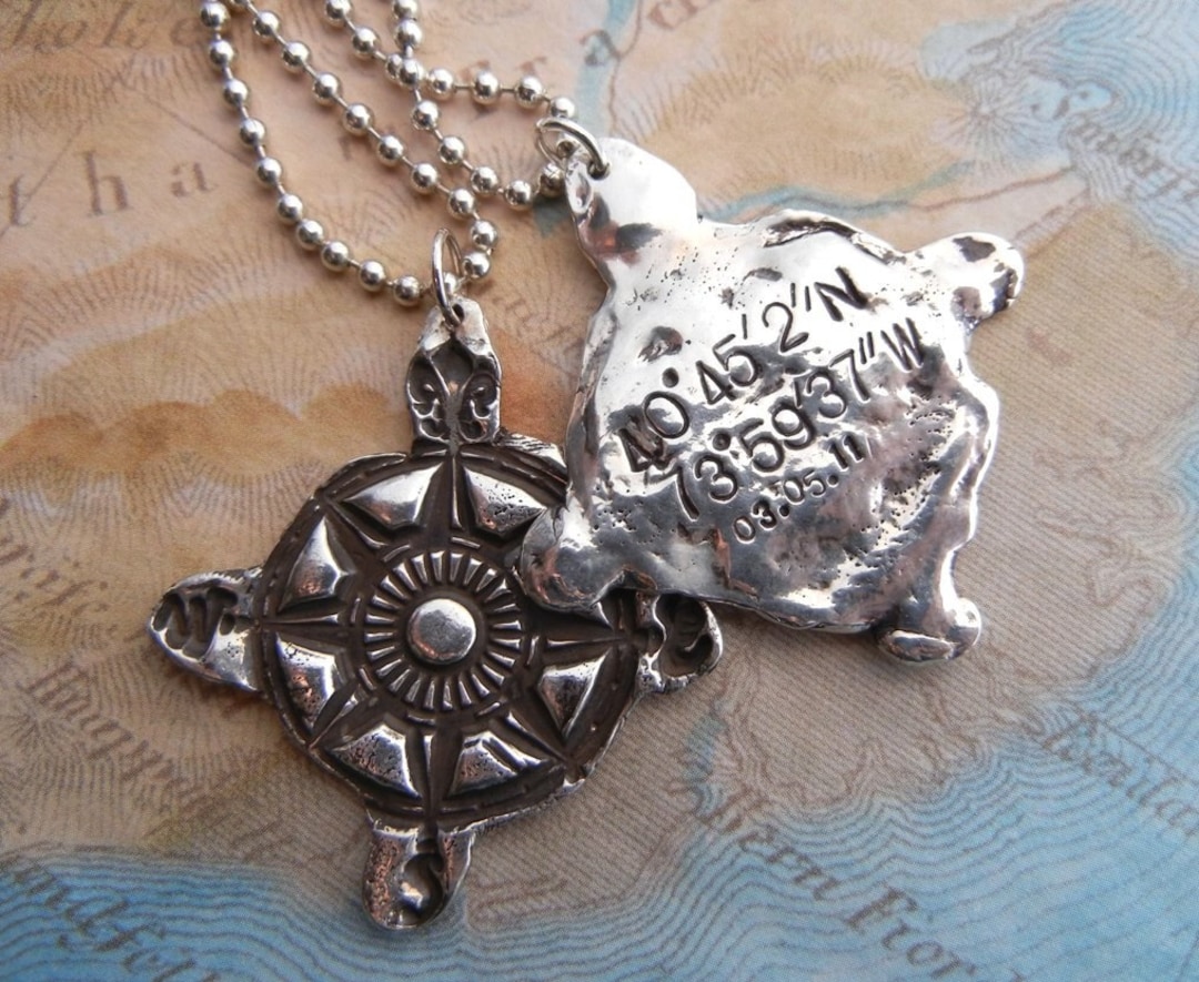 Custom Coordinate Jewelry, Coordinate Necklace, Custom GPS Coordinates ...
