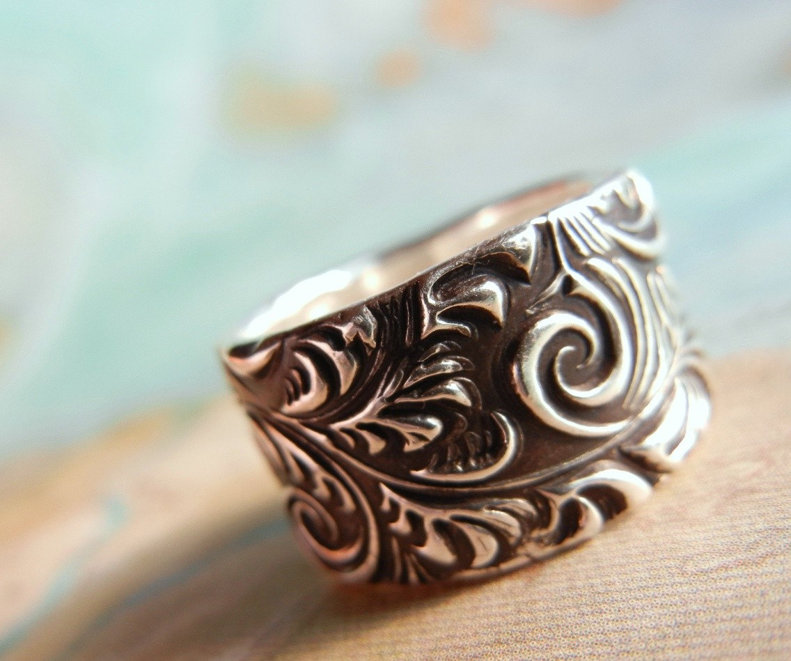 Rustic Jewelry, Rustic Ring, Rustic Silver Jewelry, Rustic Silver Ring ...