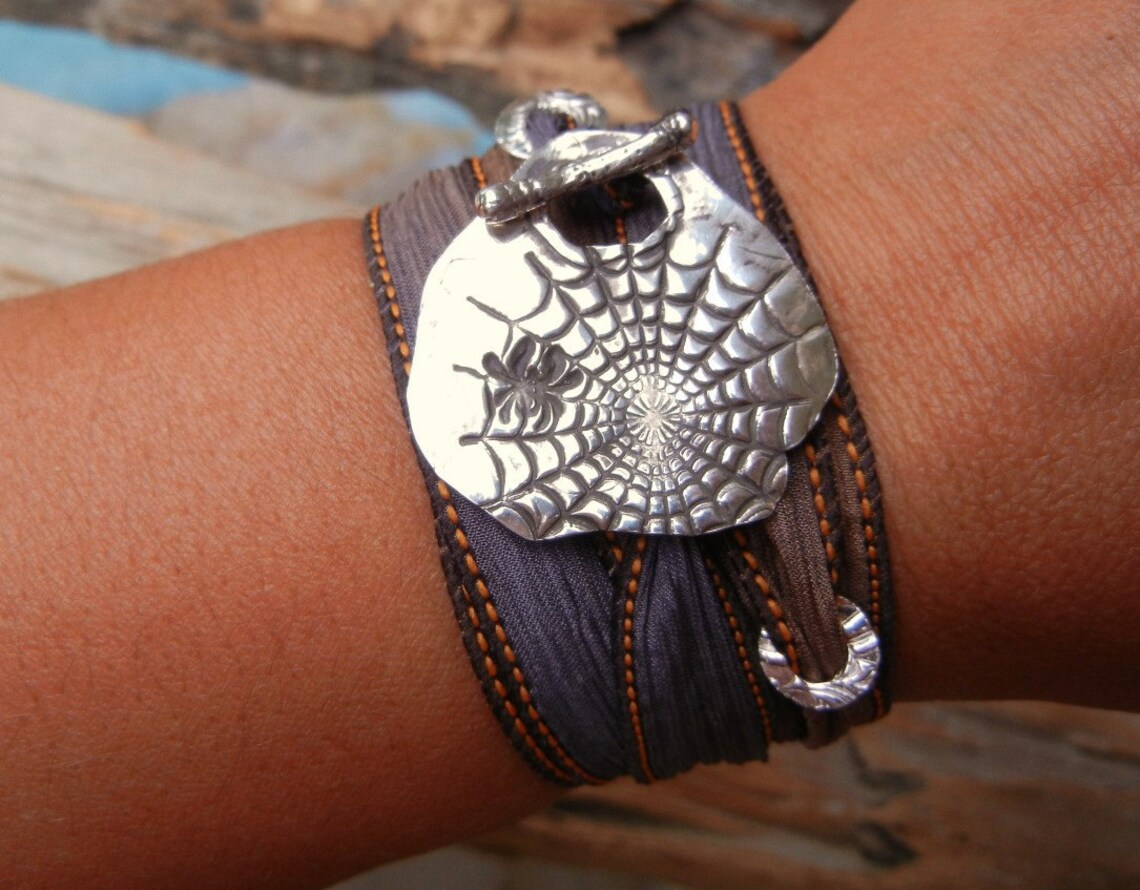 Gothic Jewelry Goth Tattoo Silver Bracelet Goth Spider Web | Etsy