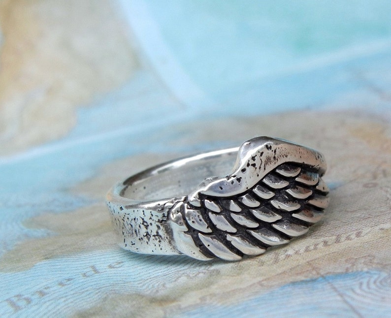Angel Wing Jewelry Angel Wing Ring Silver Angel Wing Ring - Etsy