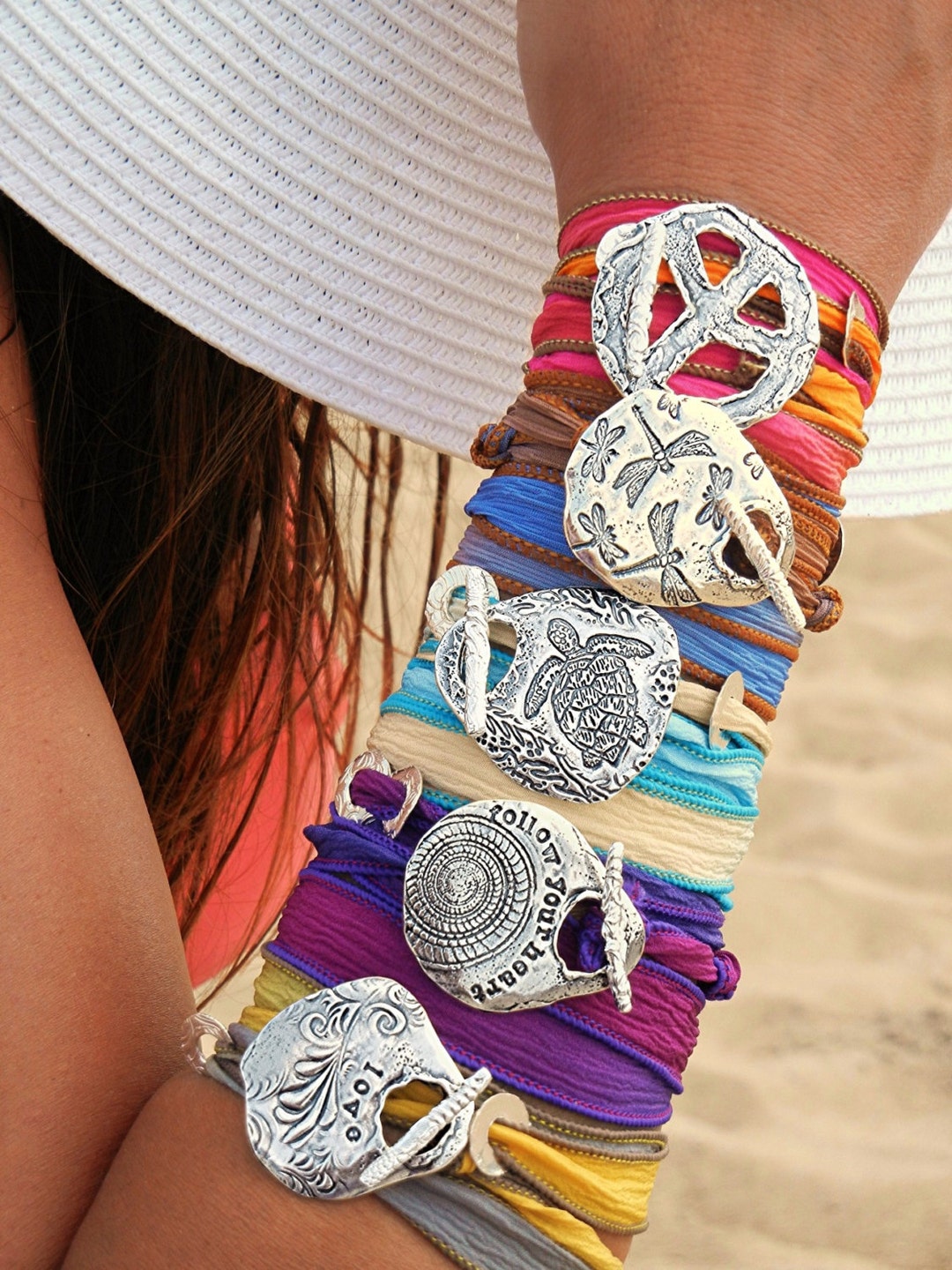 Beach Jewelry, Beach Bracelet, Beach Silk Wrap Bracelets, Beach Fashion ...
