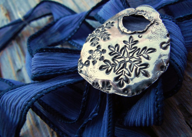 Snowflake Silk Wrap Bracelet Snowflake Jewelry Snowflake | Etsy