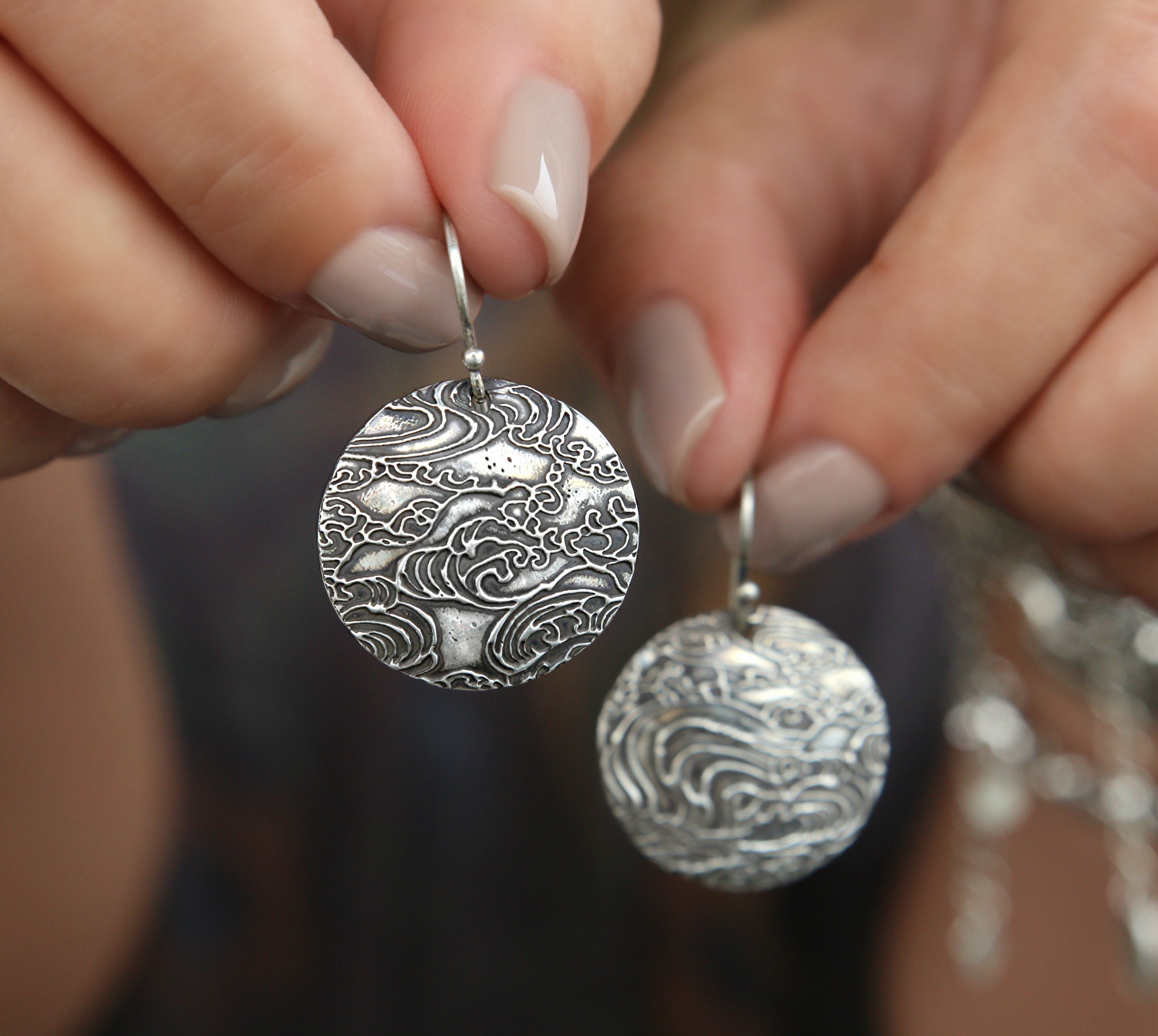 Minimalist Jewelry Sterling Silver Simple Earrings Disk | Etsy