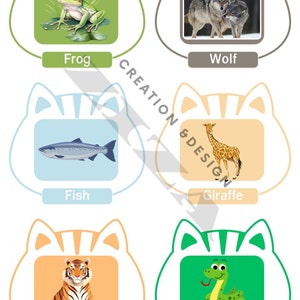 30 Animal Cartoon Vocabulary Cards, Vocabulary Flashcards, Pre-school ...
