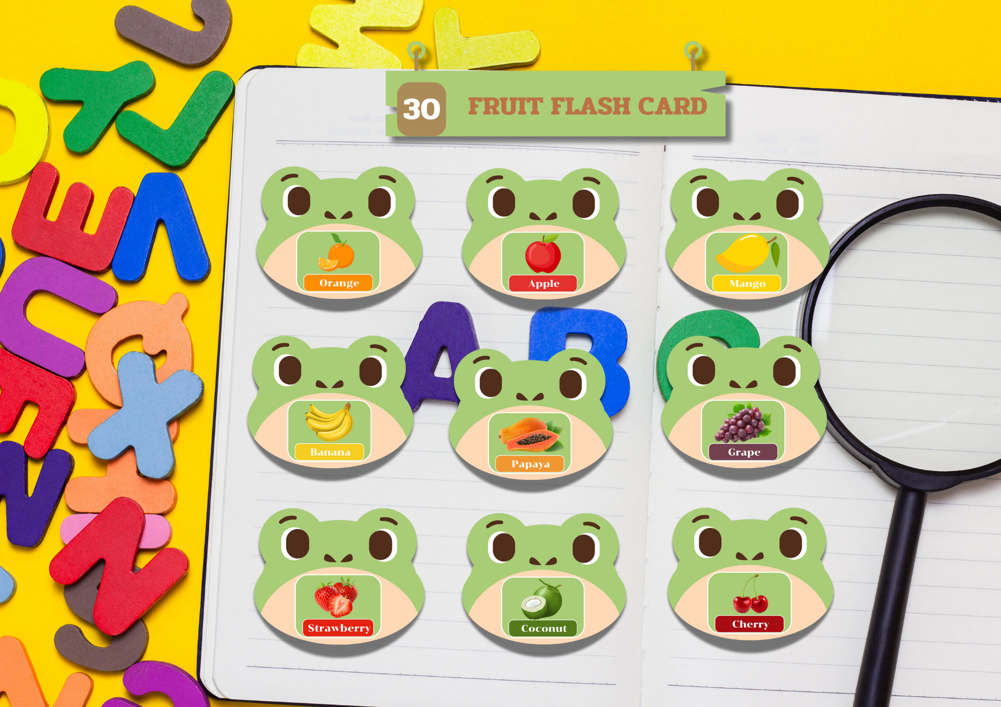 30 Cartoon Vocabulary Cards, Montessori Flashcards, Pre-school Cards ...