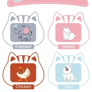 30 Animal Cartoon Vocabulary Cards, Vocabulary Flashcards, Pre-school ...