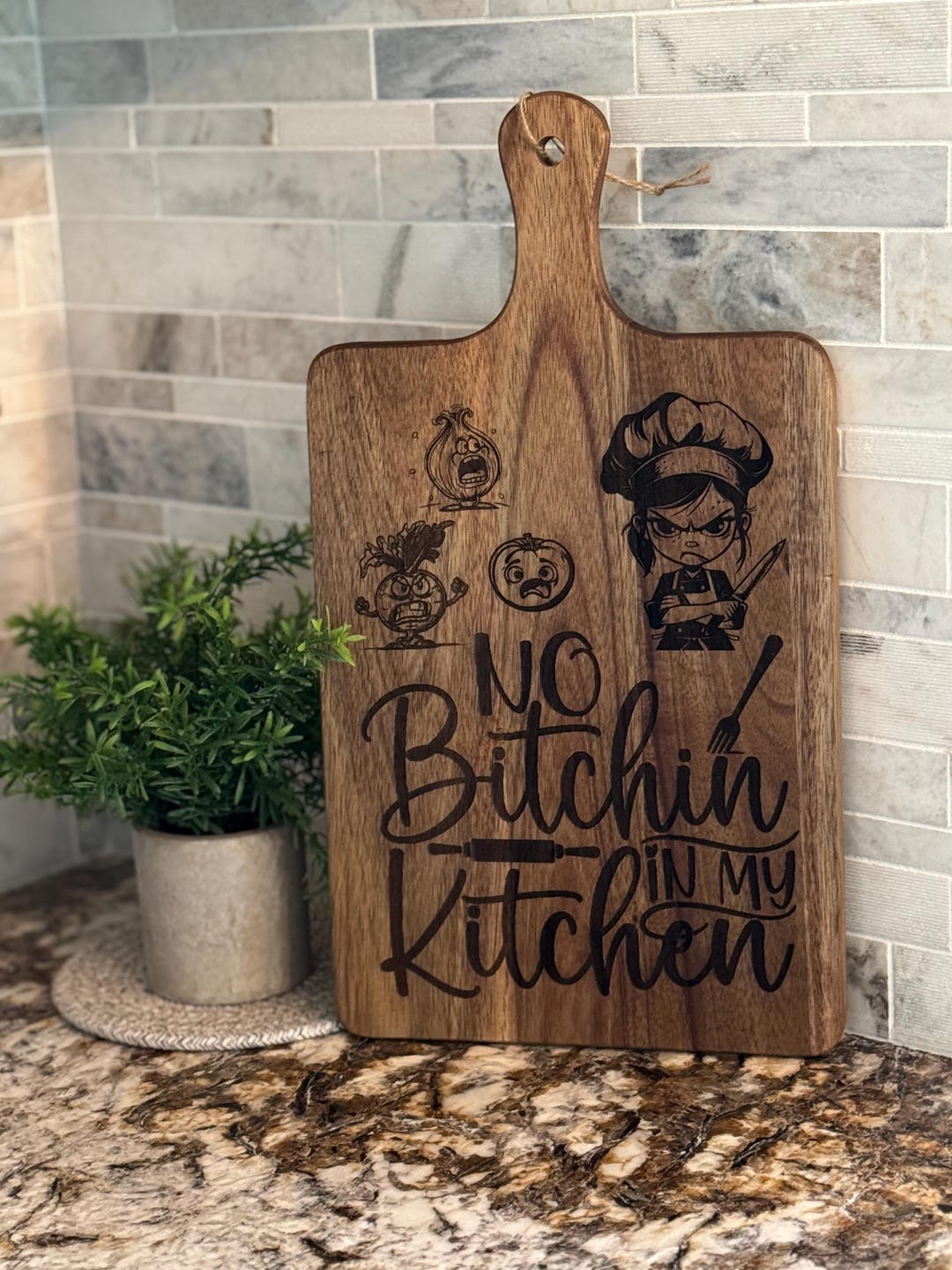 Rectangular No Bitchen in My Kitchen Cutting Board (knife Not Included ...