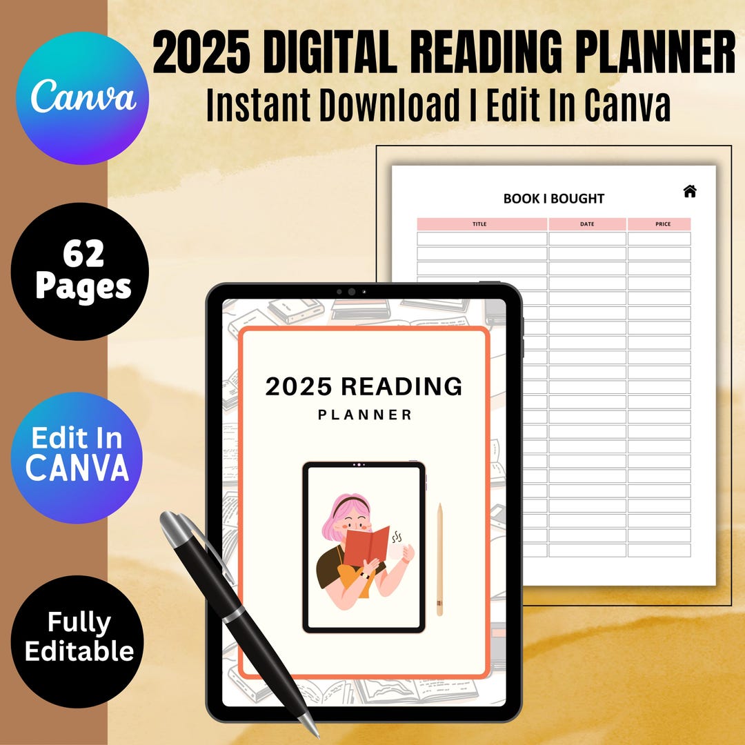 2025 Reading Habit Tracker Printable BUNDLE - Reading Planner PDF ...