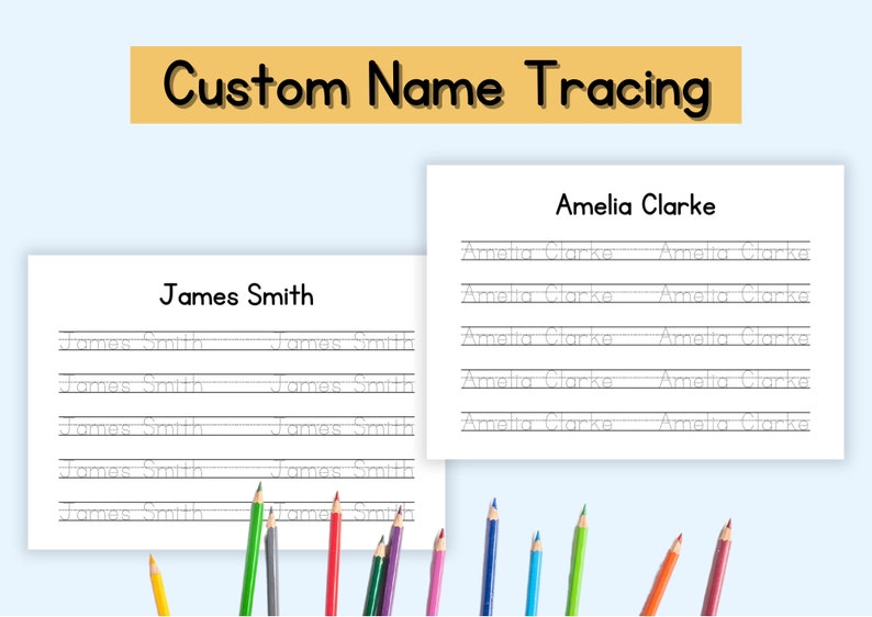 Custom Name Tracing Sheet, Handwriting Practice, Personalized ...
