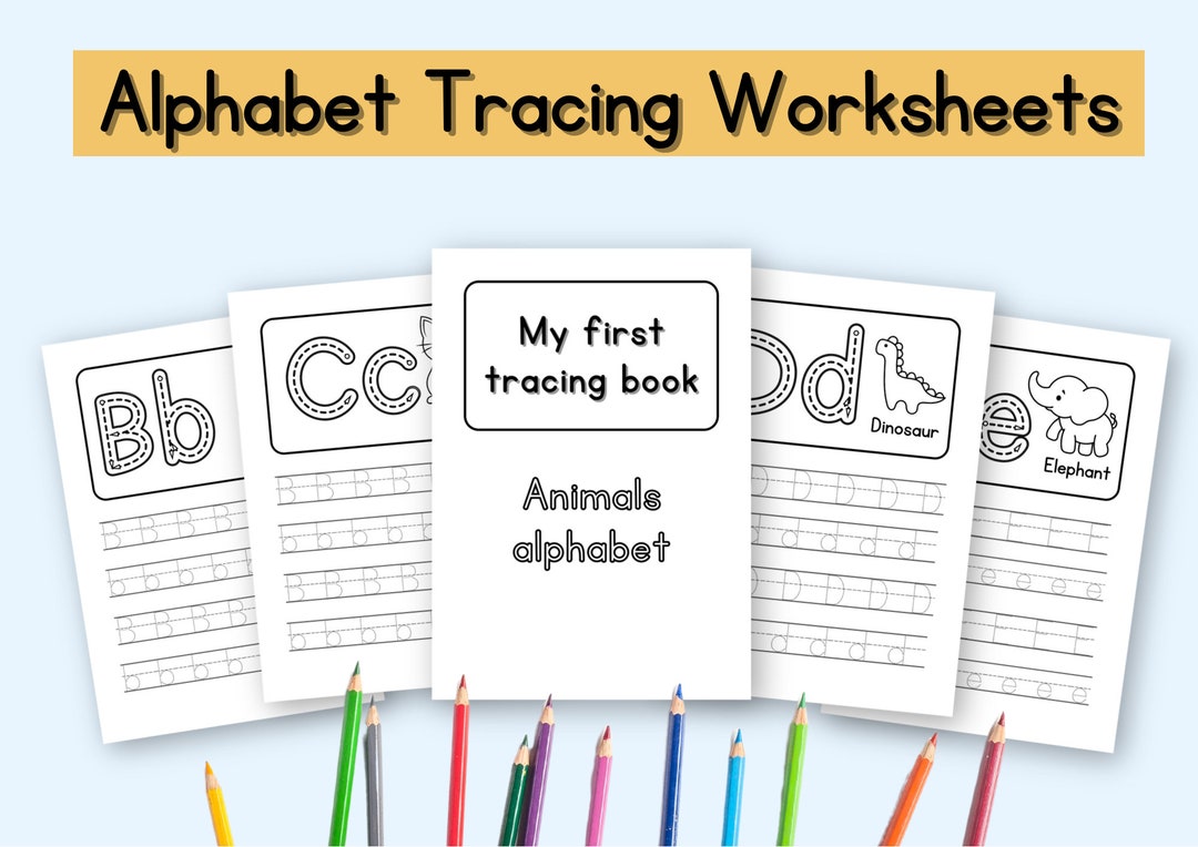 Animal Alphabet Tracing Worksheets: Homeschool Kindergarten (printable ...