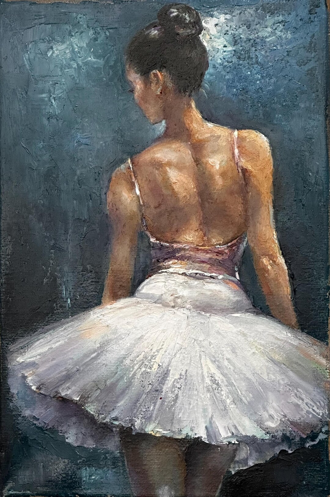 Grace in Silence – Original Oil Painting of a Ballerina, 20×30 Cm ...