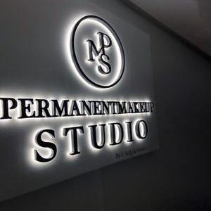 Custom Salon Sign, 3D Metal Backlit Sign, Business Logo Sign ...