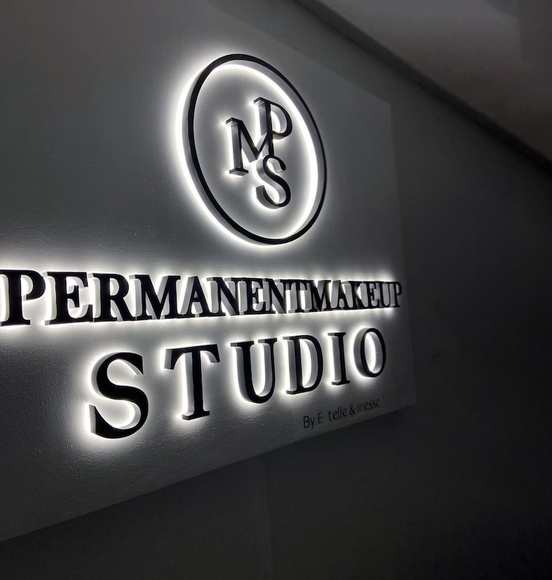 Beauty Salon Sign, Metal Backlit Sign, 3D Business Sign, Illuminated ...