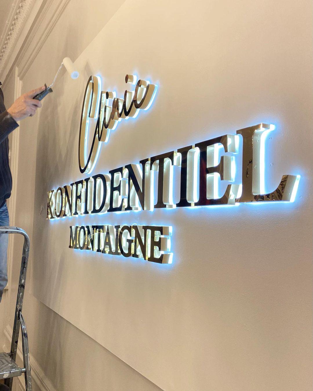 Metal Business Signage, Sign for Office, LED Backlit Sign, Small ...