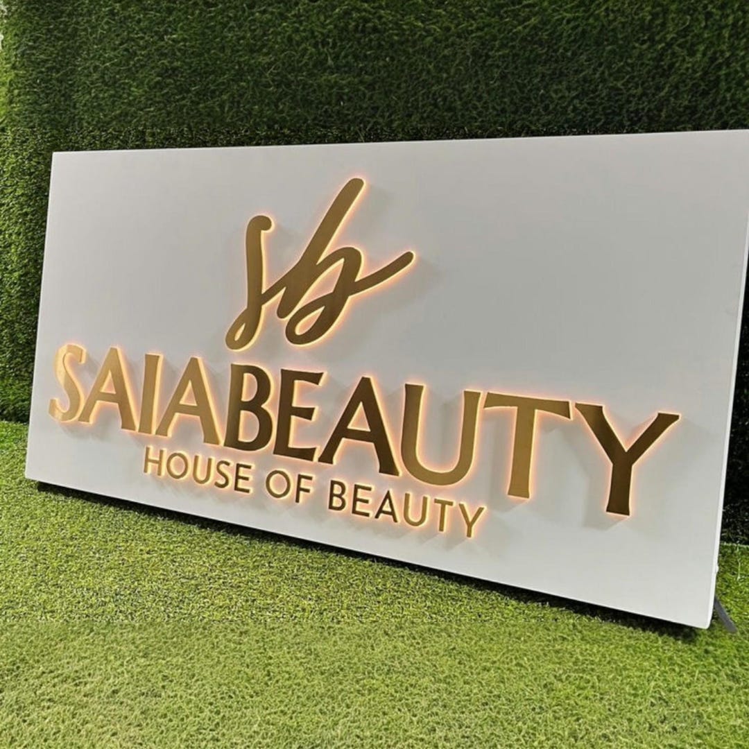 Business Logo Sign, Lit Sign, Push Through Cabinet Signs, 3D Metal Sign ...