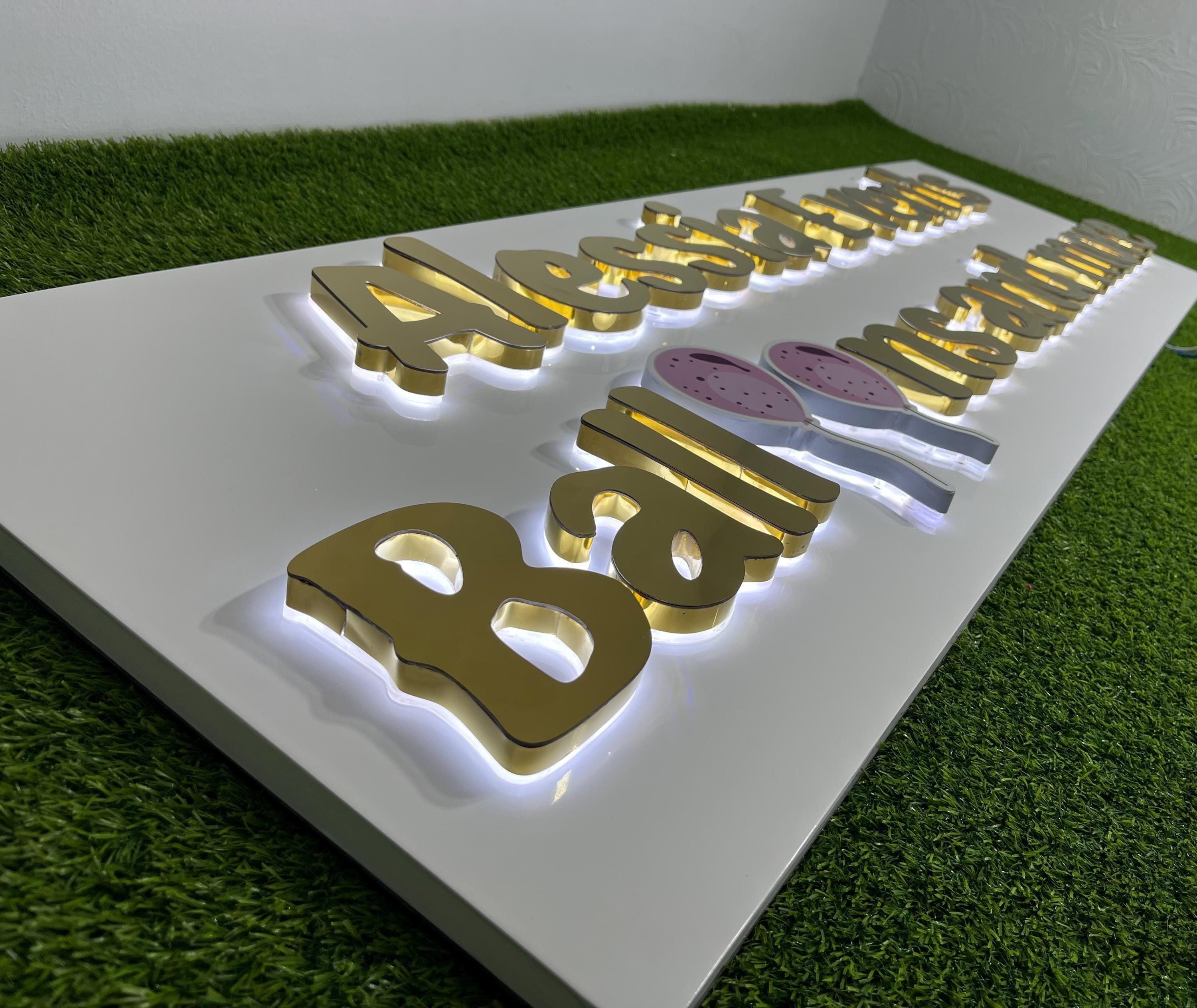 Metal Business Signage, Sign for Office, LED Backlit Sign, Small ...