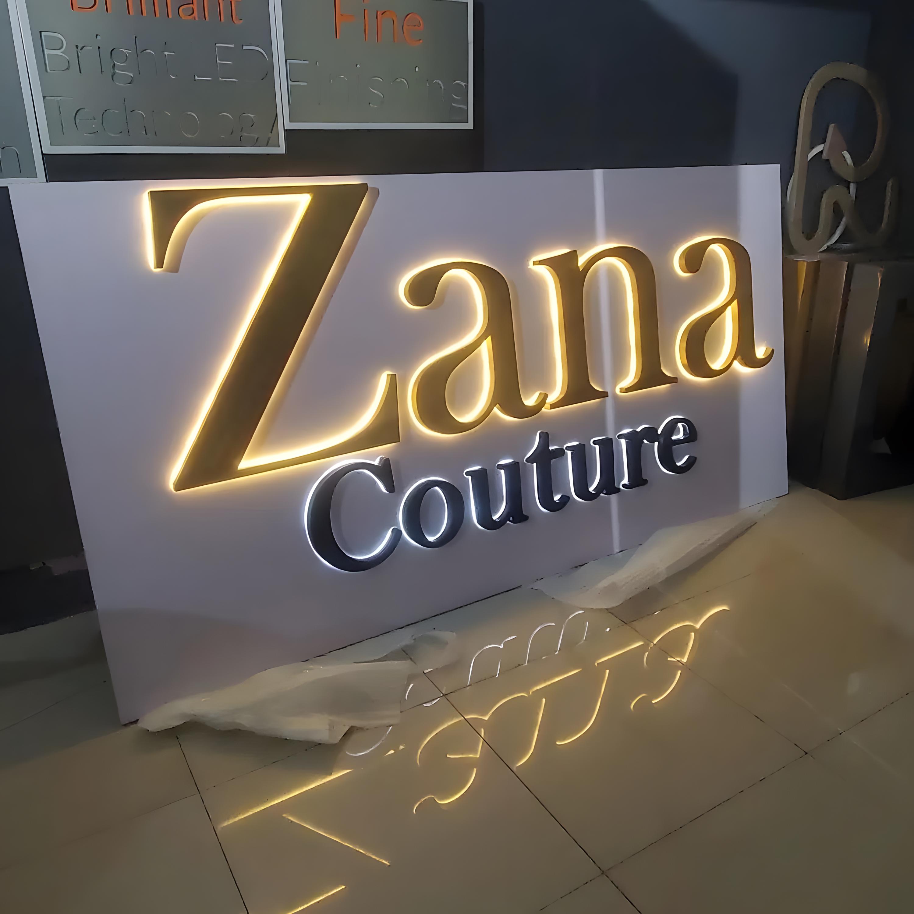 Metal Business Signage, Sign for Office, LED Backlit Sign, Small ...