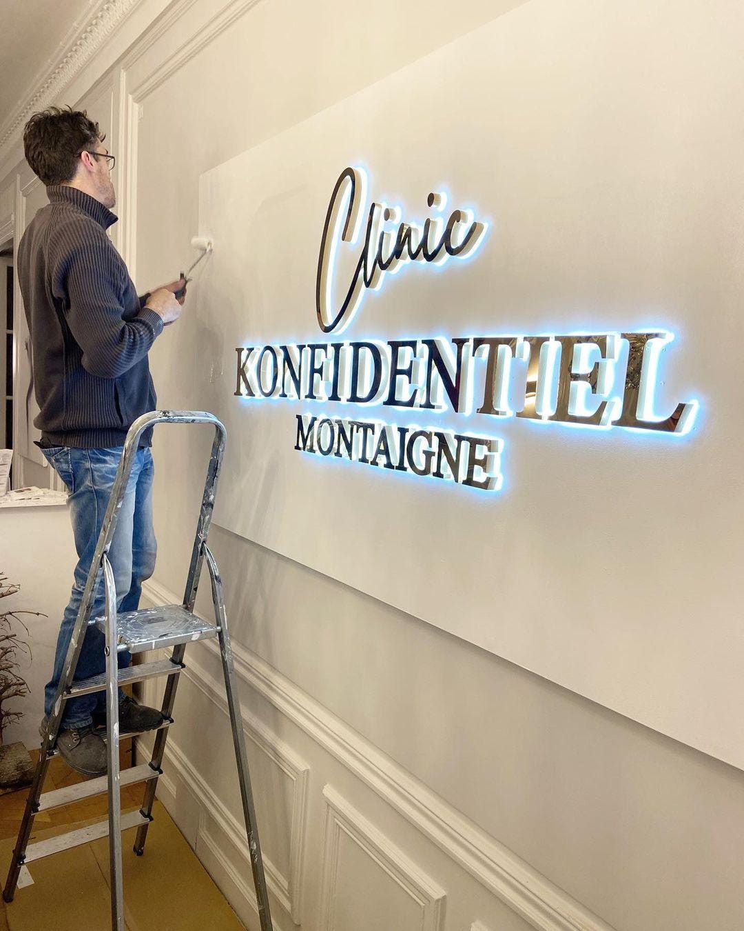 Metal Business Signage, Sign for Office, LED Backlit Sign, Small ...