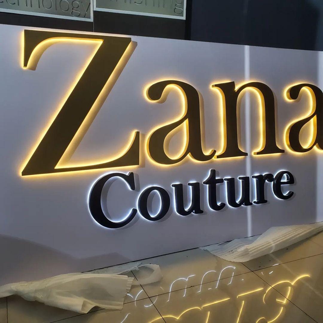 Metal Business Signage, Sign for Office, LED Backlit Sign, Small ...