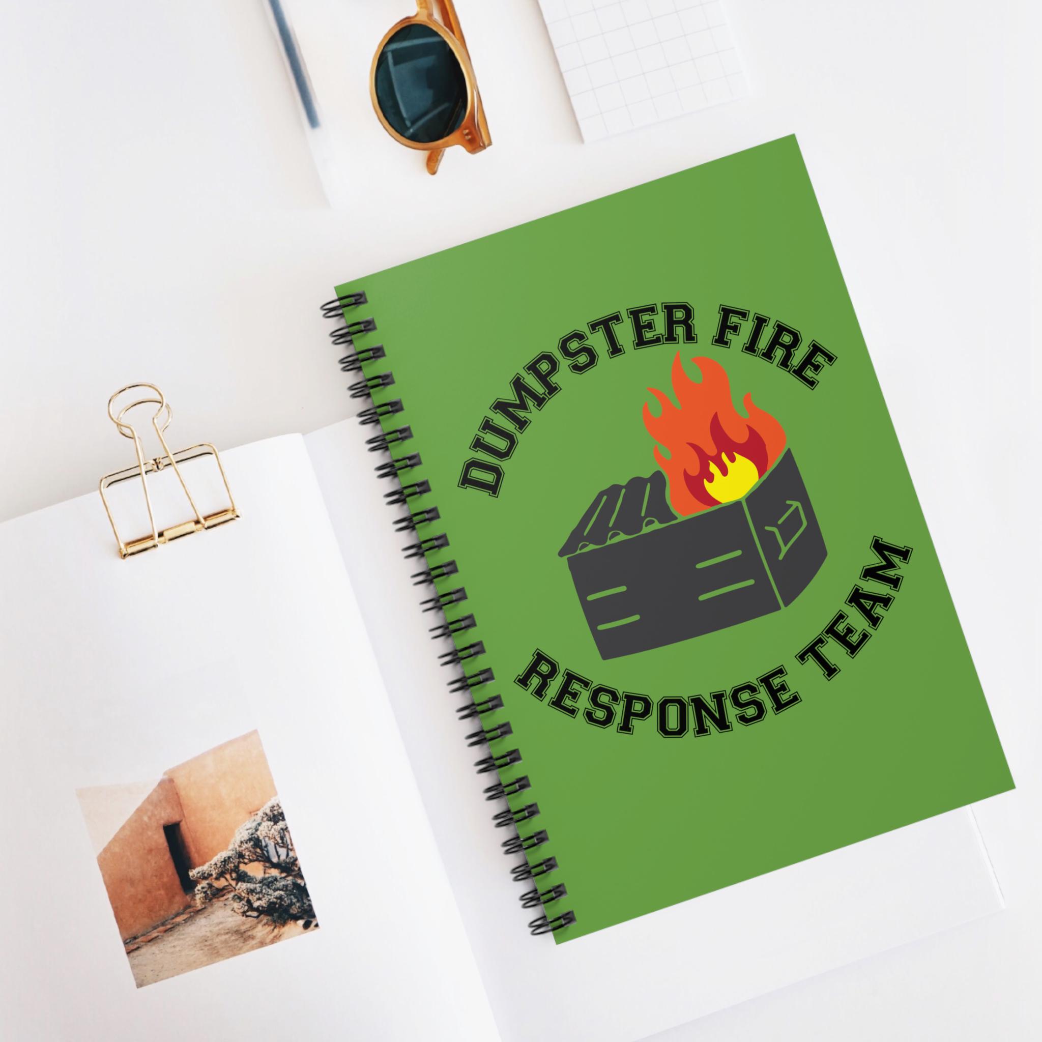 Funny Dumpster Fire Notebook, Ruled Line Spiral Journal, Office Work ...