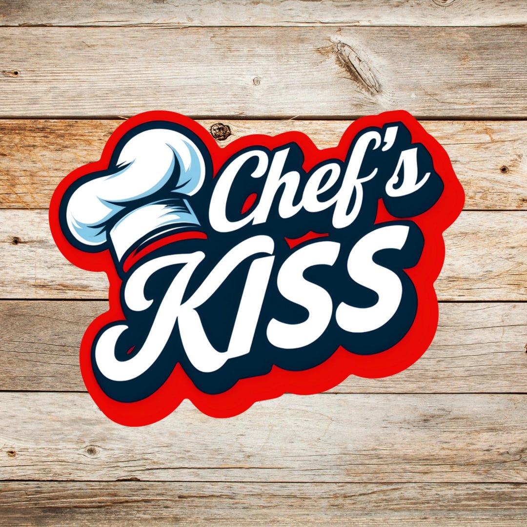 Chef's Kiss Sticker, Chef Vinyl Decal, Chefs Hat, Laptop & Kitchen ...