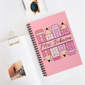 Personalized Teacher Valentine Notebook - Ruled Line, Custom Teacher ...