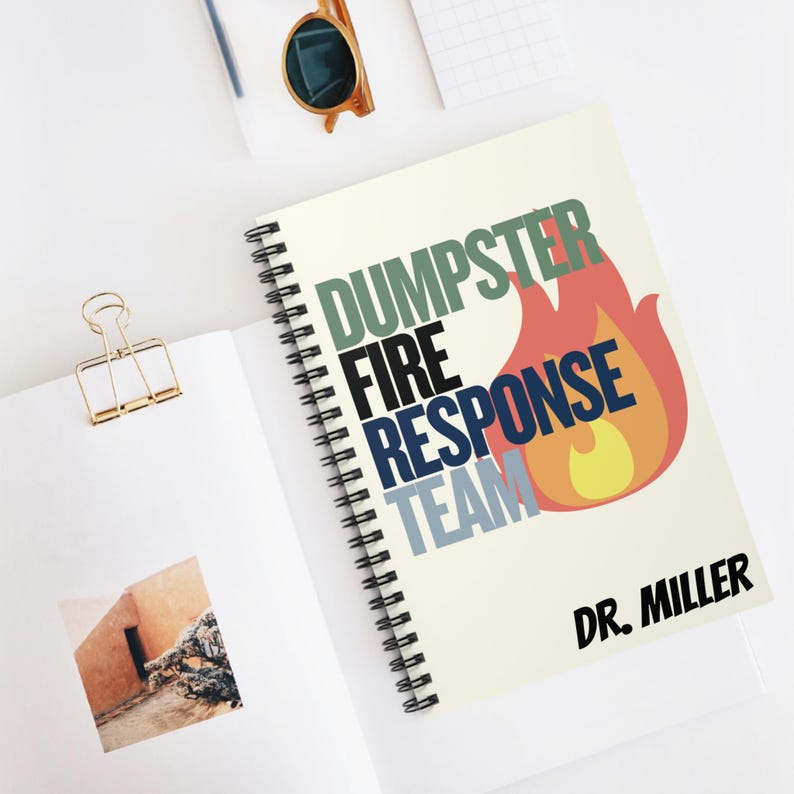 Funny Dumpster Fire Response Team Notebook - Personalized Ruled Line ...