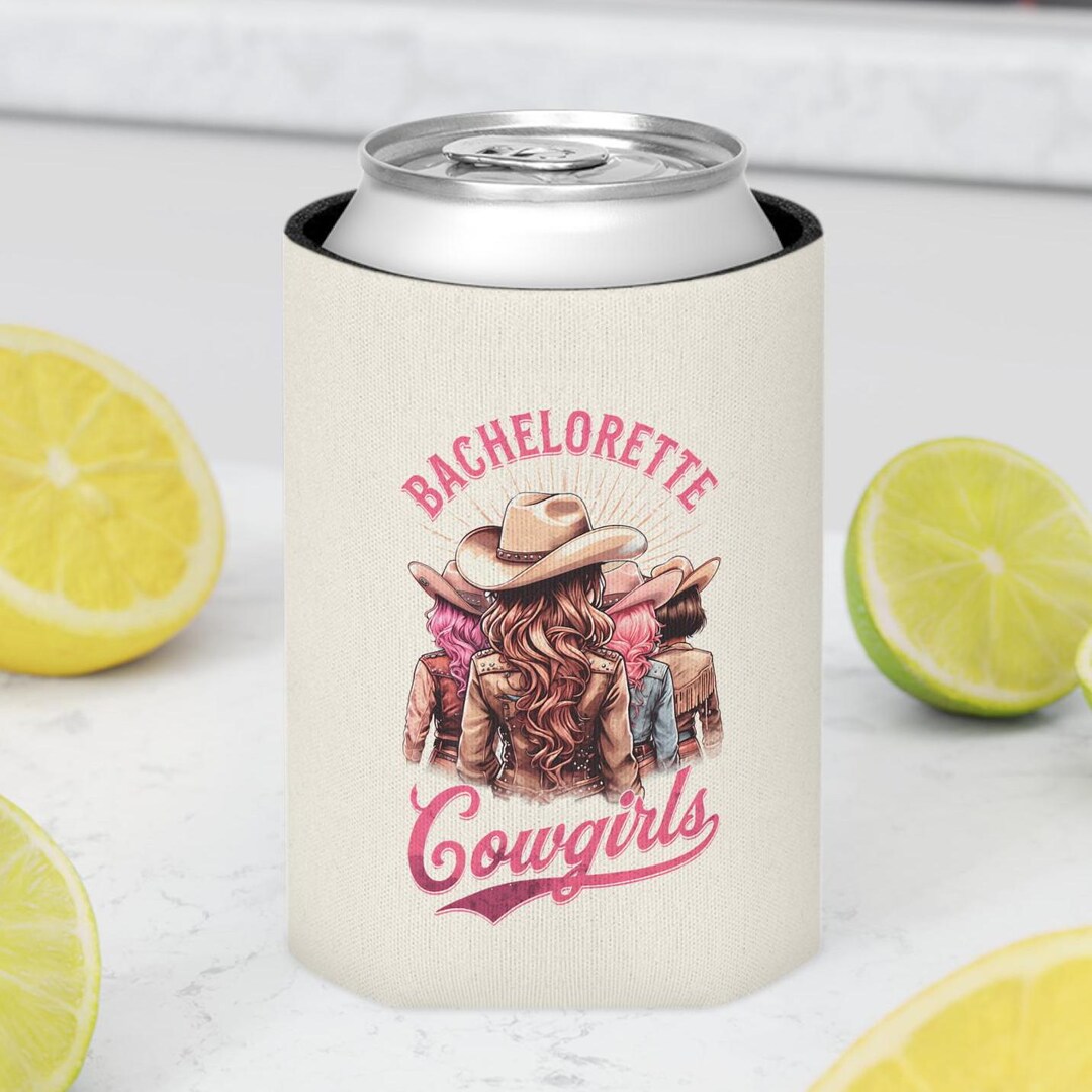 Personalized Western Cowgirl Bachelorette Party Coozie Can Cooler | Can ...