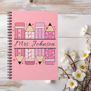 Personalized Teacher Valentine Notebook - Ruled Line, Custom Teacher ...