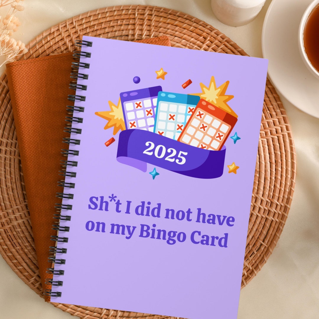Funny 2025 Bingo Card Spiral Notebook, Bingo Notebook, Work Humor ...