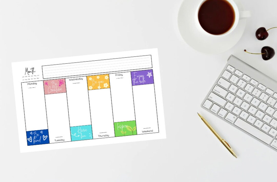 Printable Cute Weekly Planner With Inspirational Quotes - Etsy