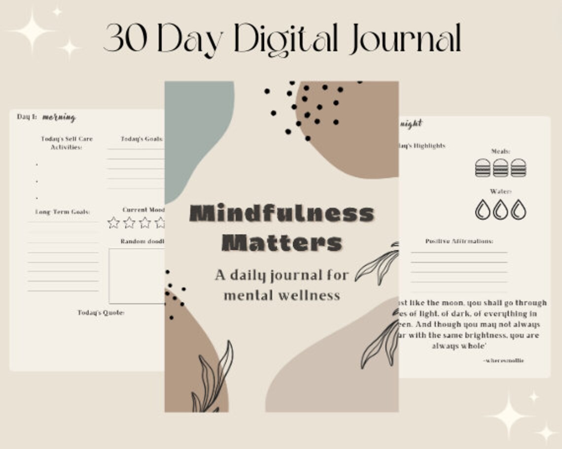 Mindfulness Matters: A 30 Day Printable Digital Journal to Improve ...