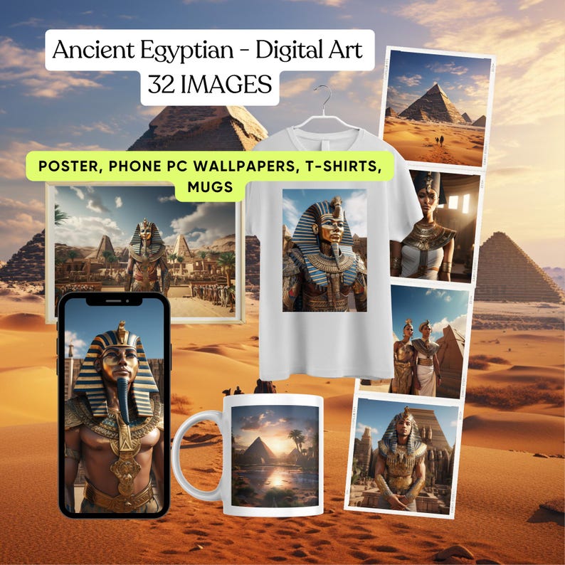 Ancient Egyptian Wonders - Digital Download, AI Art, Printable Wall Art ...