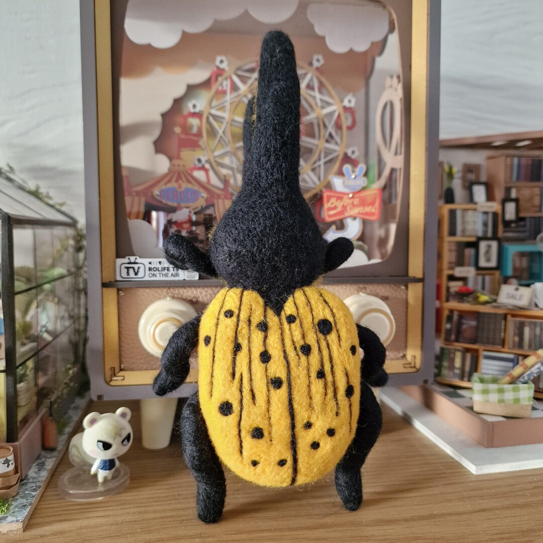 Hercules Beetle Figure - Needle Felted, Handmade, Nature Inspired - Etsy