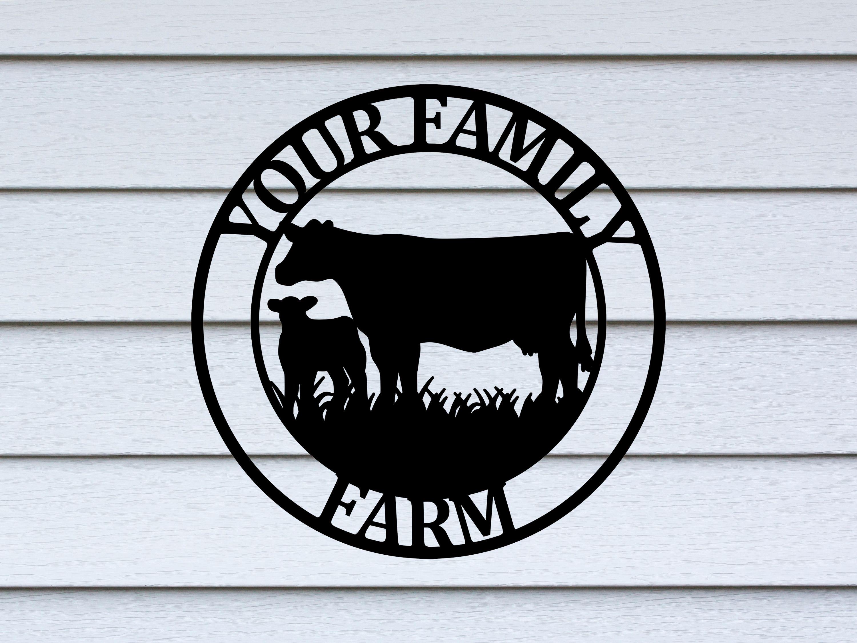 Custom Farm Sign | Tractor Farm Sign | Cow Farm Sign - Etsy