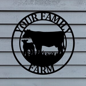 Custom Farm Sign | Tractor Farm Sign | Cow Farm Sign - Etsy
