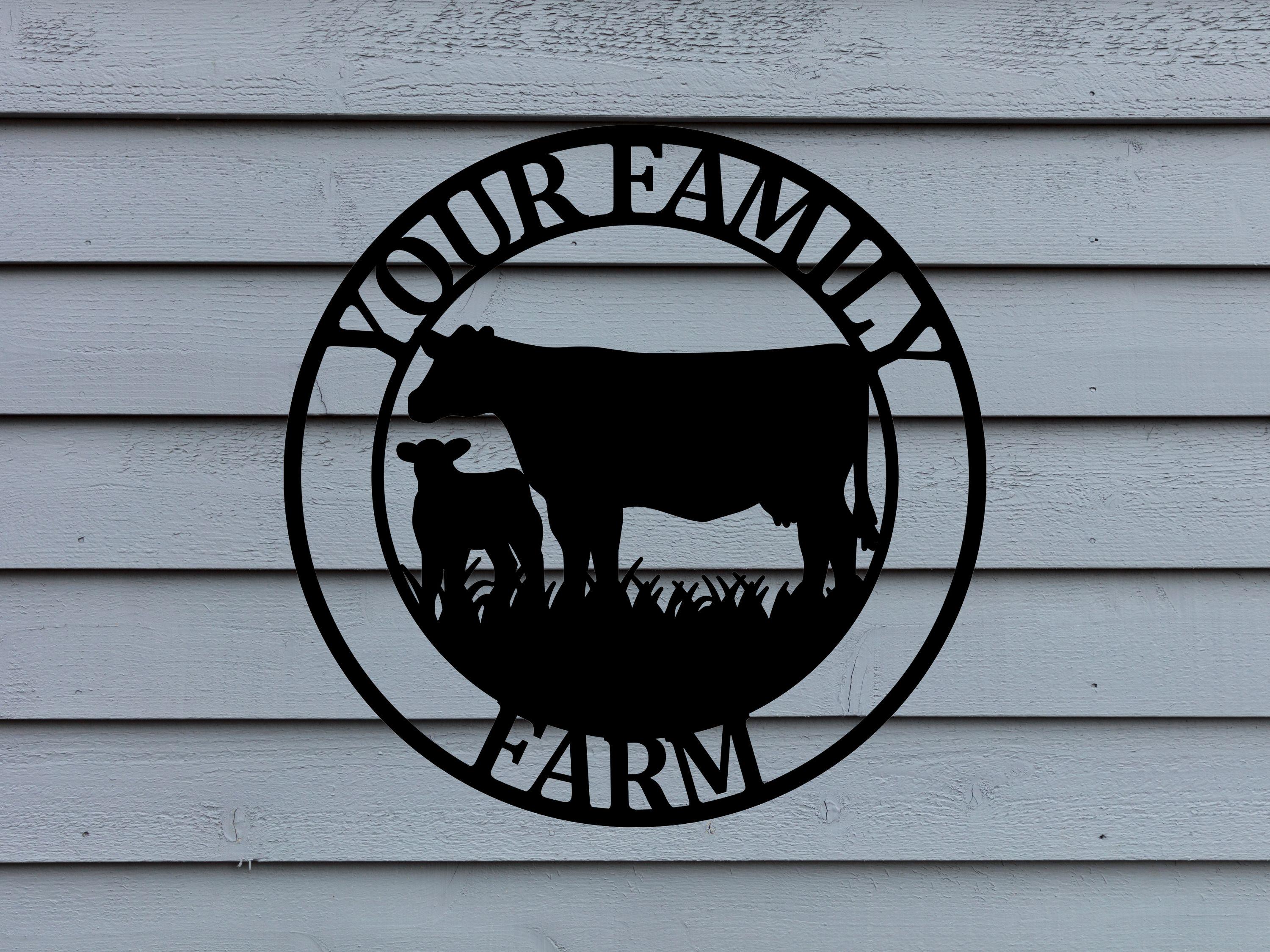 Custom Farm Sign | Tractor Farm Sign | Cow Farm Sign - Etsy